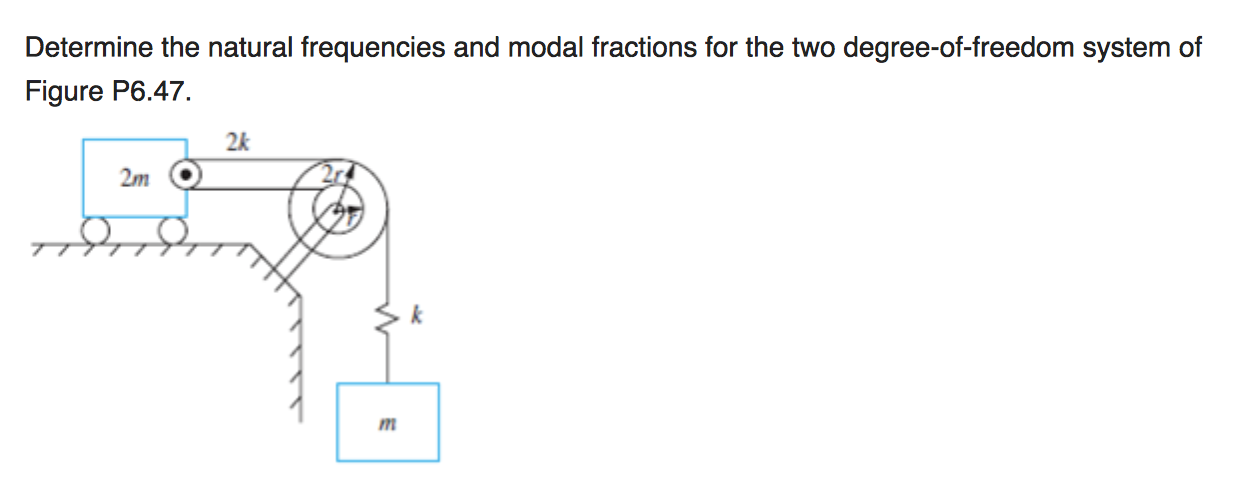 Determine the natural frequencies and modal fractions | Chegg.com