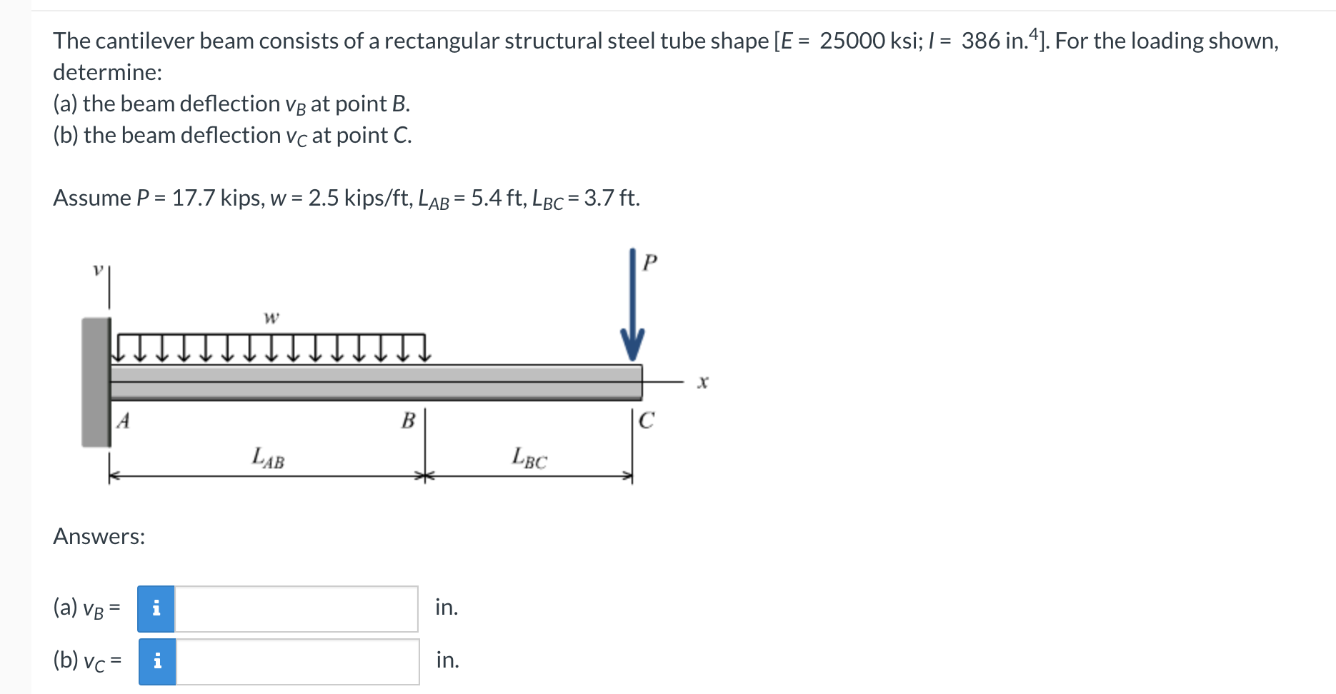 Solved = The cantilever beam consists of a rectangular | Chegg.com