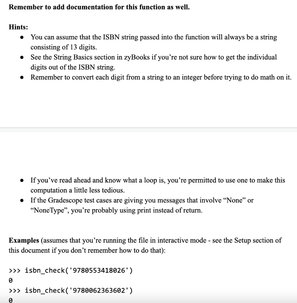 Solved Problem B. (10 points) ISBN Check Digit The | Chegg.com