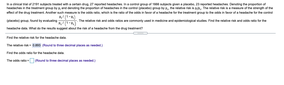 Solved In a clinical trial of 2191 subjects treated with a | Chegg.com