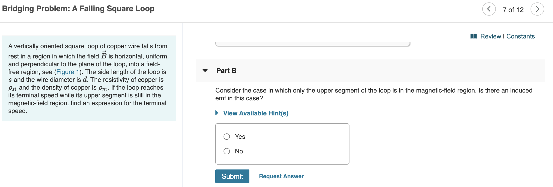 Solved Bridging Problem: A Falling Square Loop