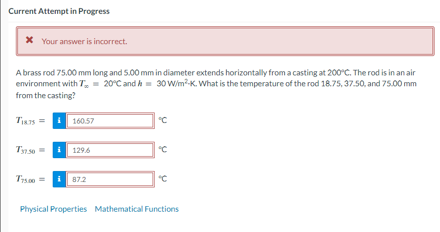 Solved Current Attempt in Progress Your answer is incorrect. | Chegg.com