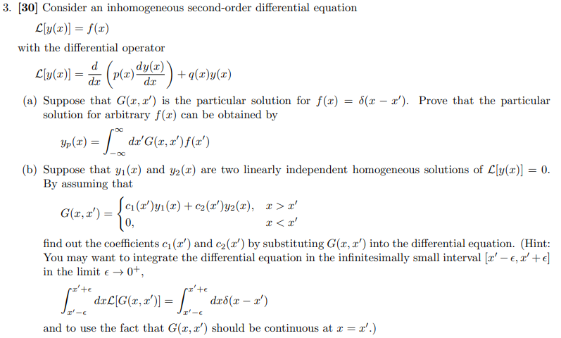 Solved L[y(x)]=f(x) with the differential operator | Chegg.com