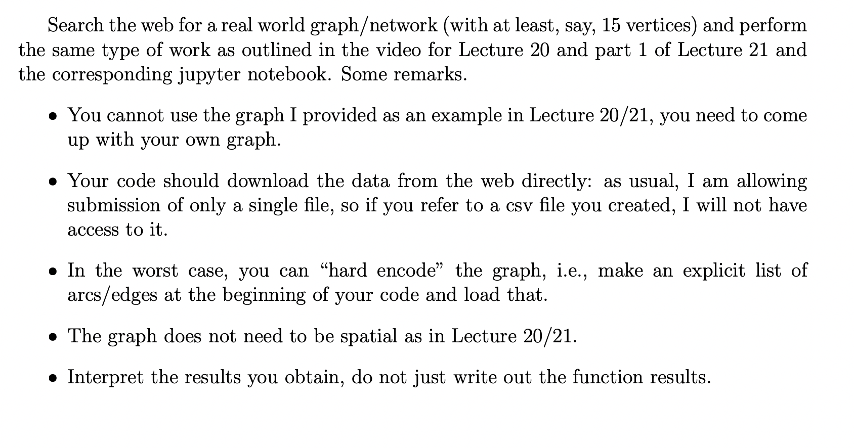 a Search the web for a real world graph/network (with | Chegg.com