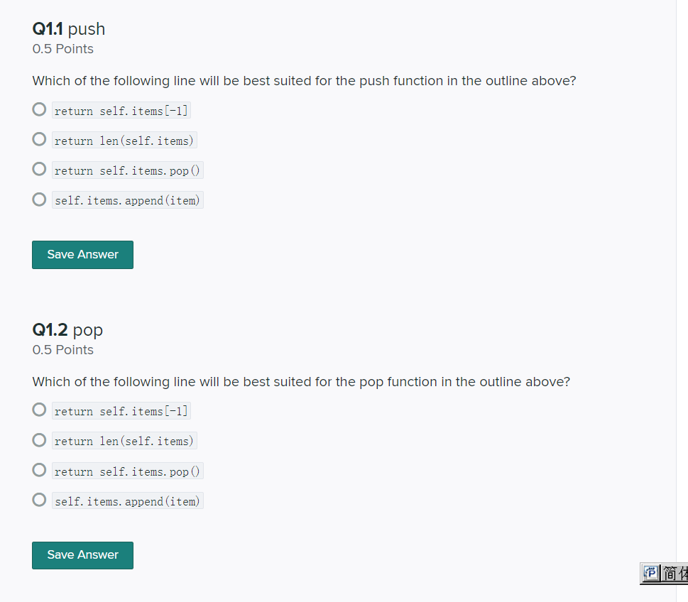 Solved A Stack Container Class Has The Characteristics Of A