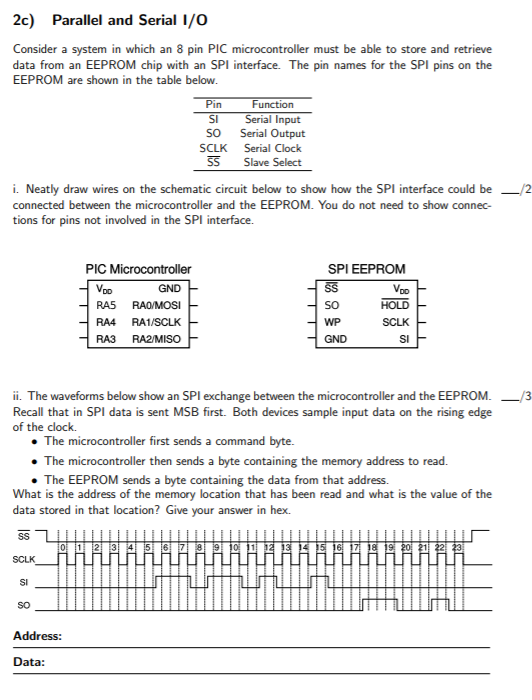 2c) Parallel and Serial I/O Consider a system in | Chegg.com