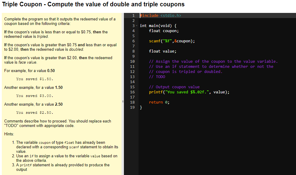 Solved Triple Coupon - Compute the value of double and | Chegg.com