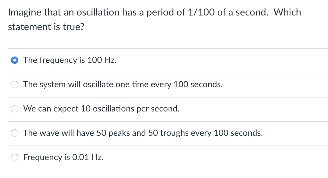 Solved Imagine that an oscillation has a period of 1100 ﻿of | Chegg.com