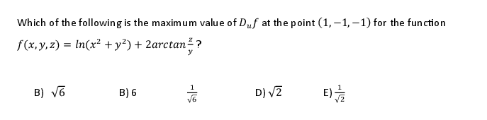 Solved Which of the following is the maximum value of Duf at | Chegg.com
