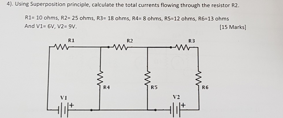 Solved 4). Using Superposition principle, calculate the | Chegg.com
