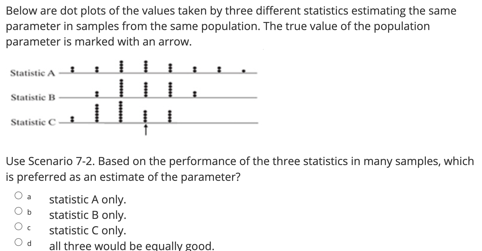 Solved Below are dot plots of the values taken by three | Chegg.com