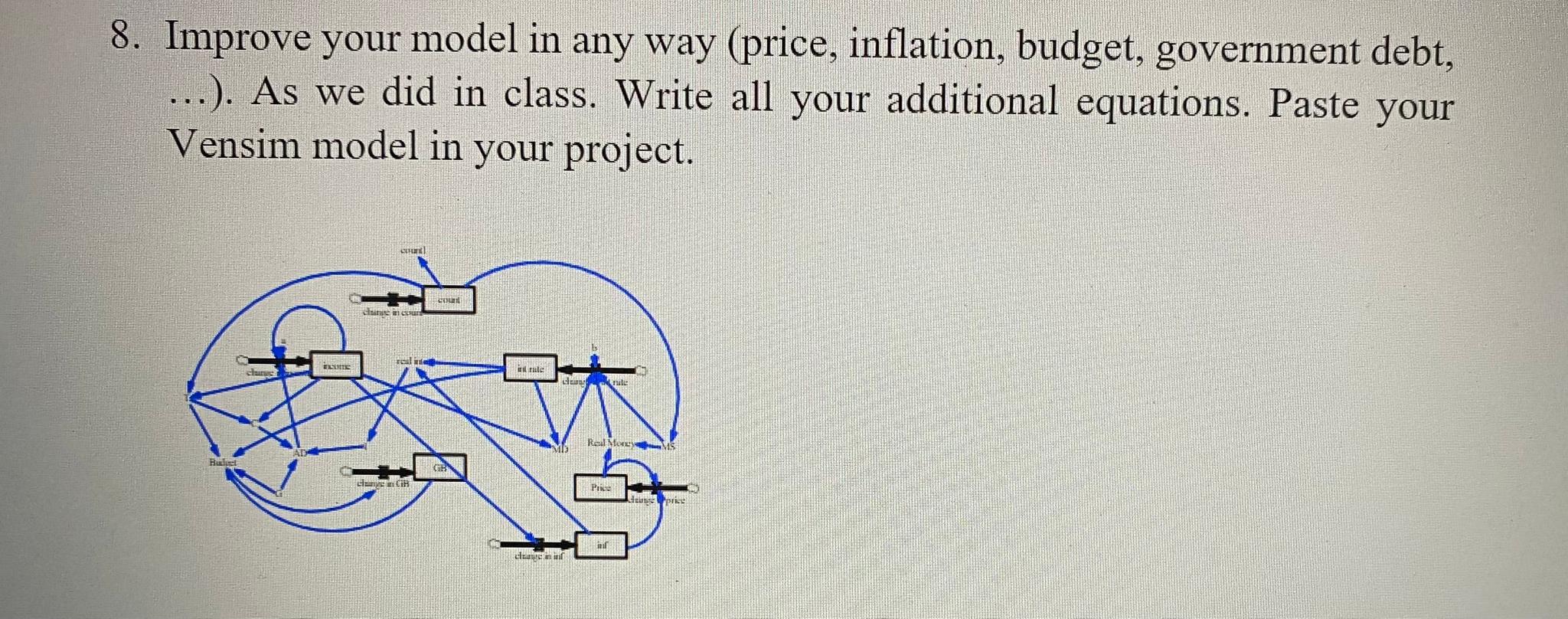 8. Improve your model in any way (price, inflation, | Chegg.com