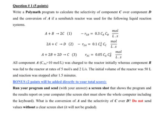 L.S Question #1 (5 points) Write a Polymath program | Chegg.com