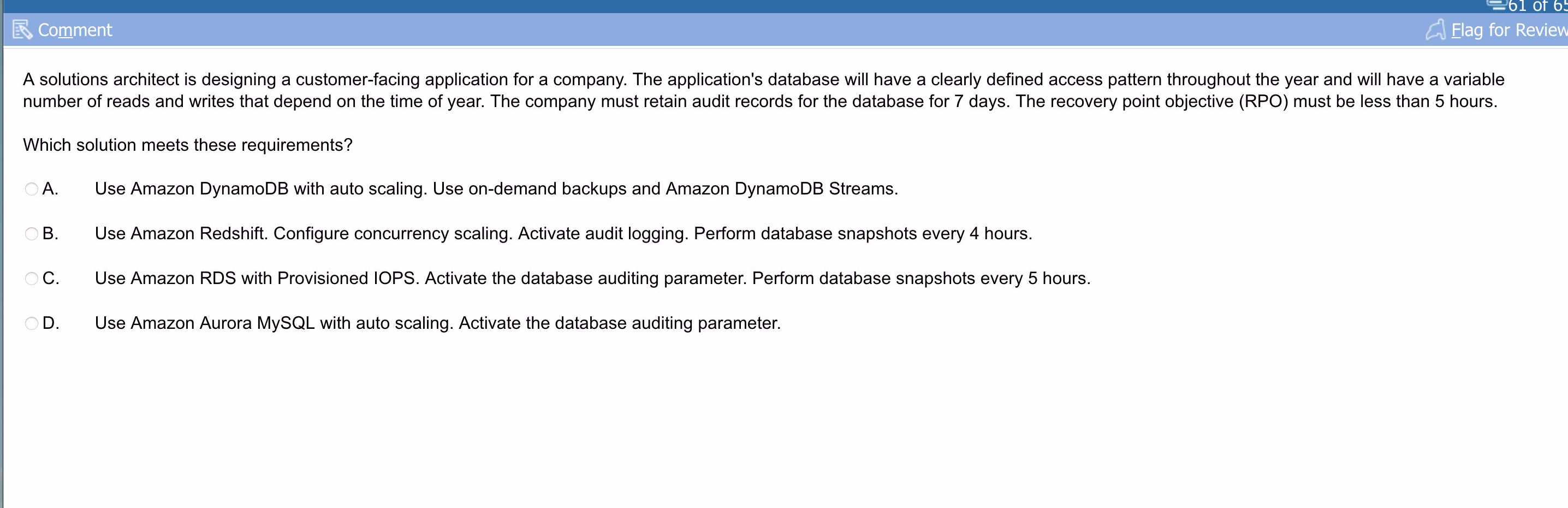 Solved 61 of 6. E Comment Flag for Review A solutions | Chegg.com