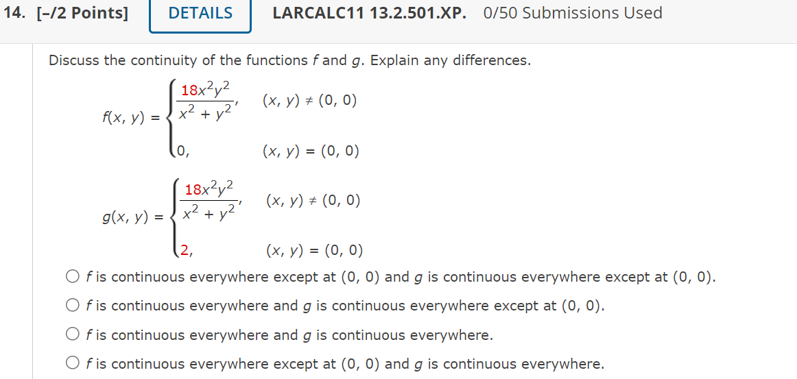 Solved Discuss The Continuity Of The Functions F And G