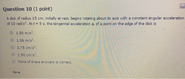 Solved A disk of radius 15 cm, initially at rest, begins | Chegg.com