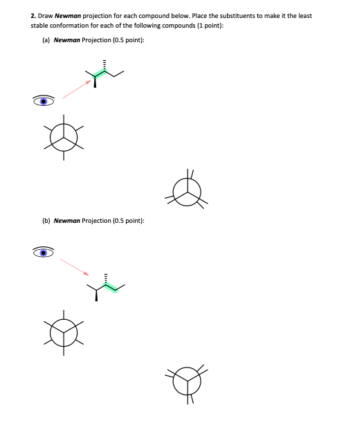 Solved Draw Newman projections for each compound below. | Chegg.com
