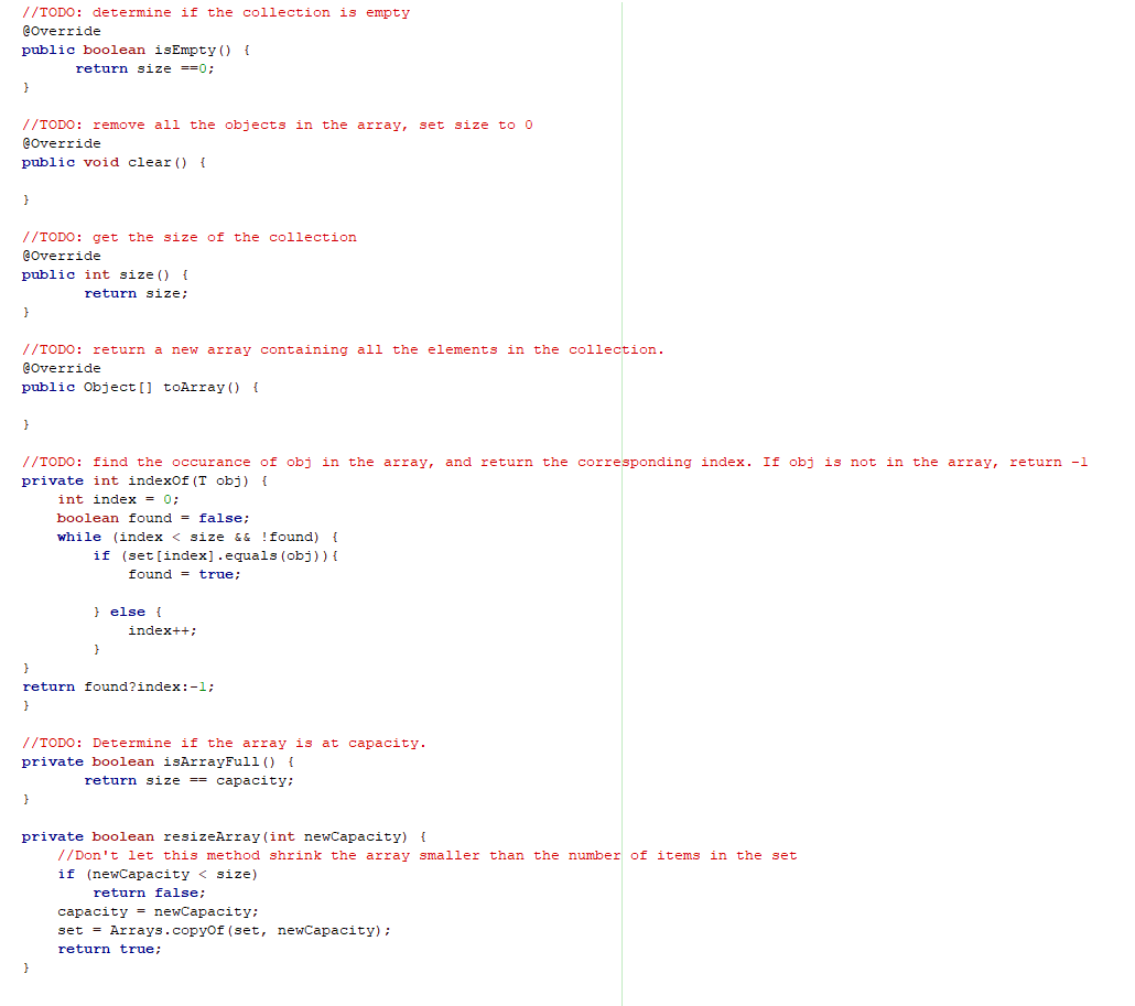 import java.util.Arrays; * An implementation of Set | Chegg.com