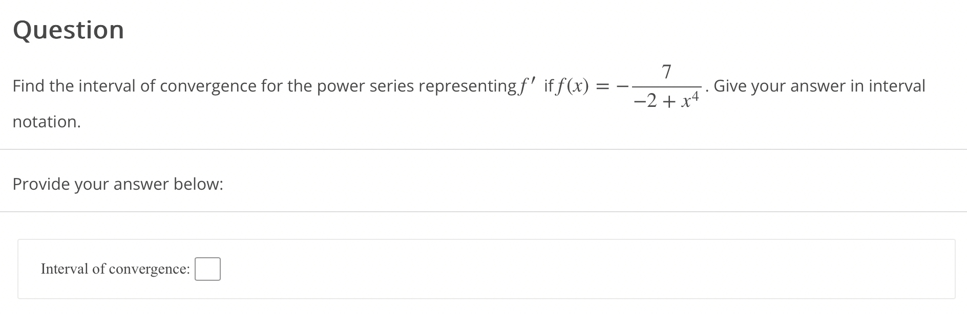 Solved Find the interval of convergence for the power series | Chegg.com