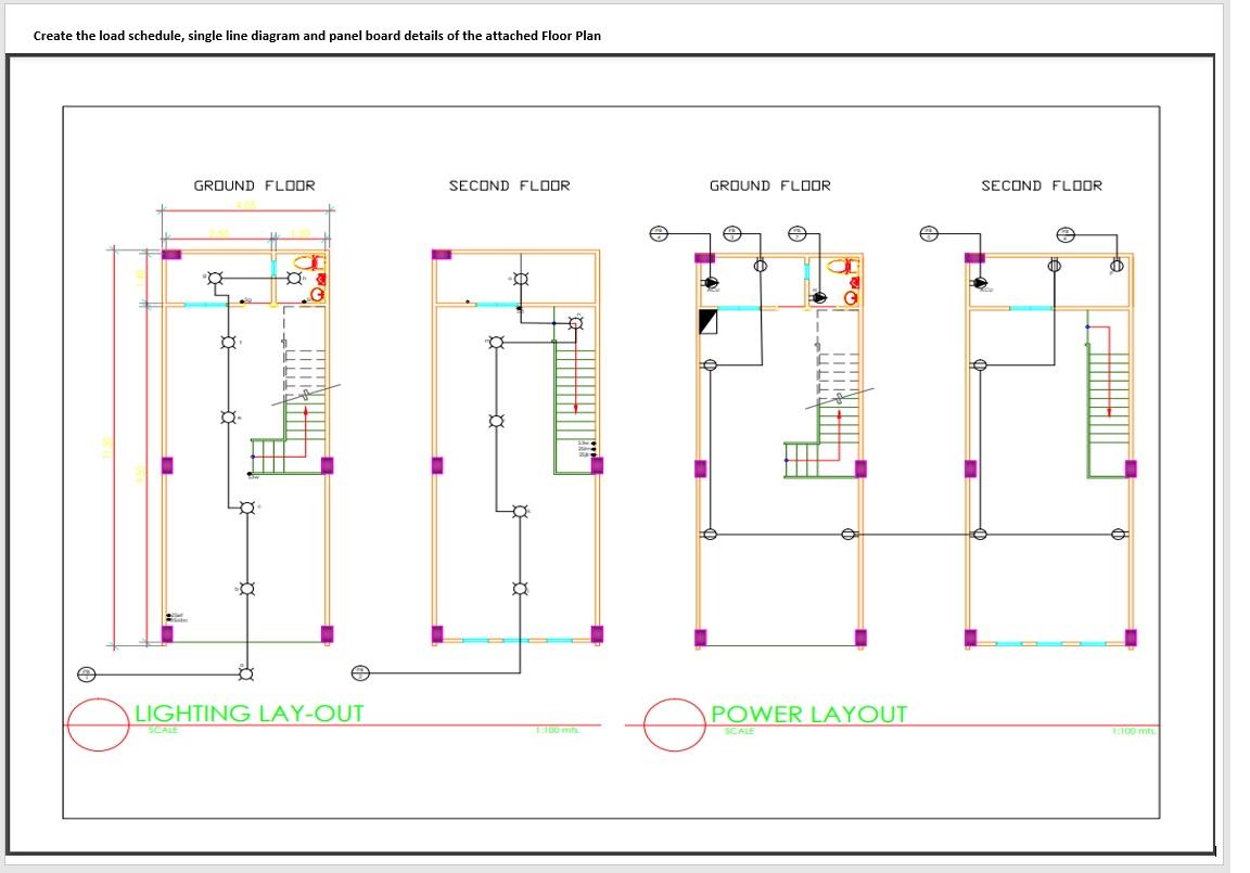 Create the load schedule, single line diagram and | Chegg.com