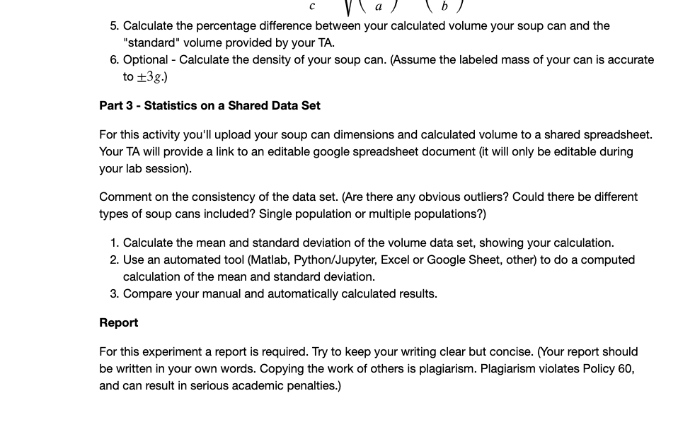 Solved 1 Uncertainty in Measurements 1.1 Manual In this | Chegg.com