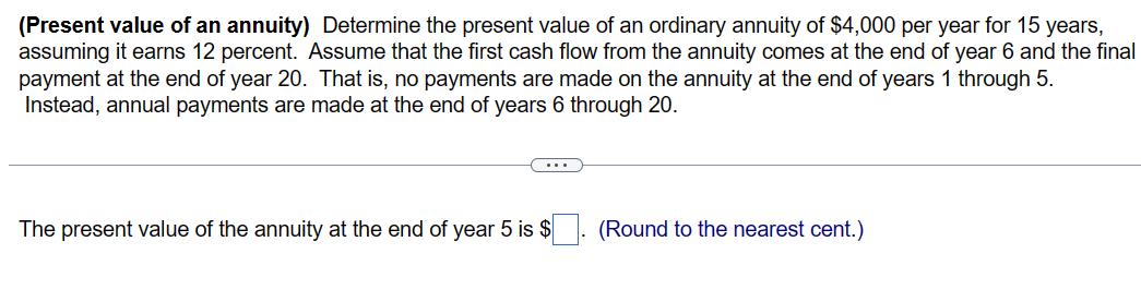 Solved (Present value of an annuity) Determine the present | Chegg.com