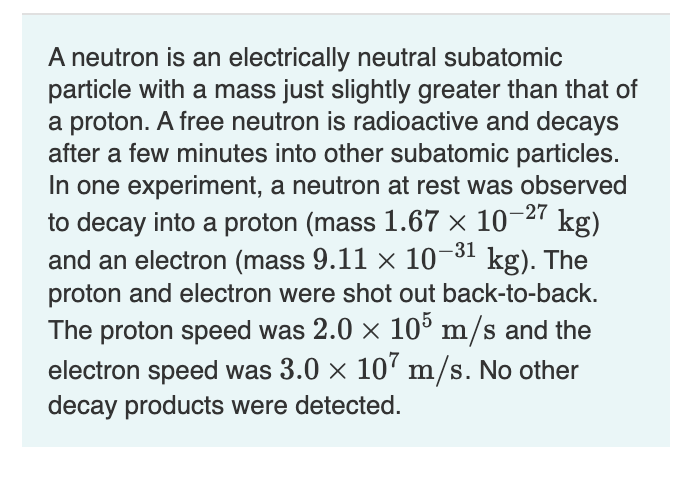 Solved A neutron is an electrically neutral subatomic | Chegg.com