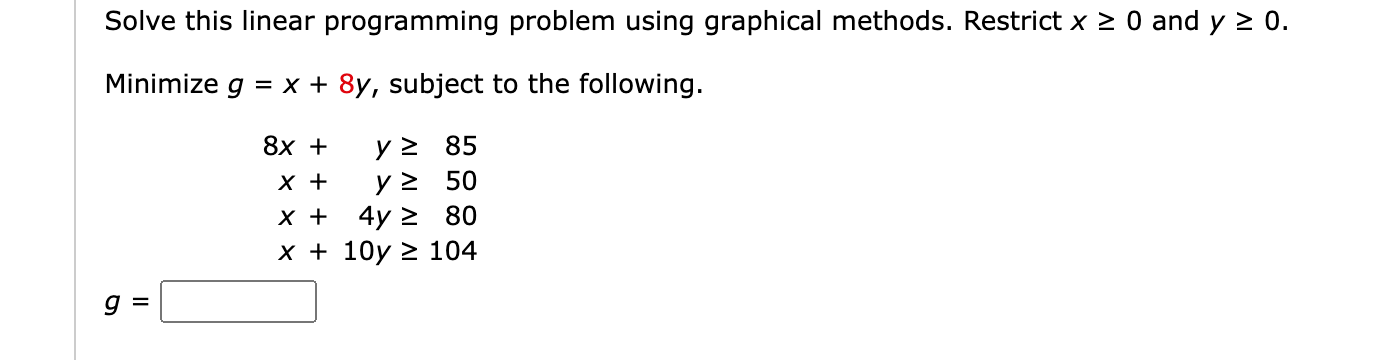 Solved Solve this linear programming problem using graphical | Chegg.com