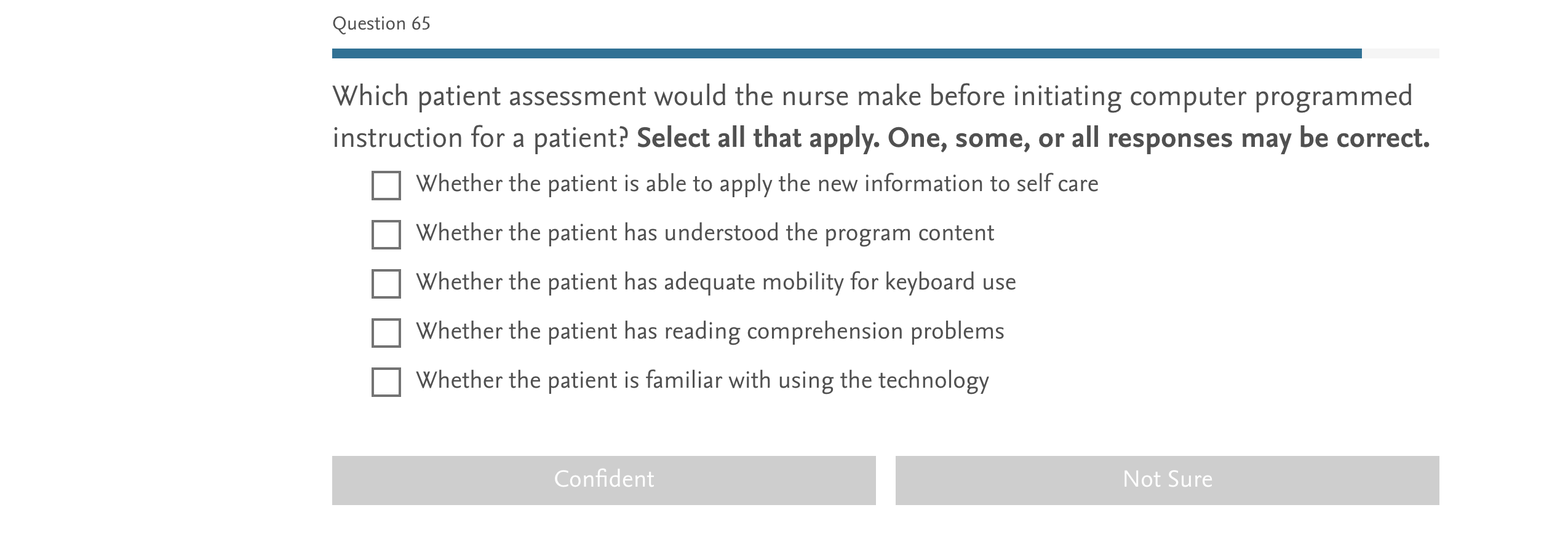 Solved Which patient assessment would the nurse make before | Chegg.com