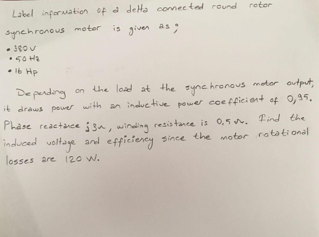 Solved rotor Label information of a delta connected round | Chegg.com