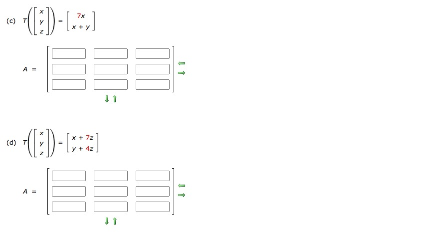 Solved Find the standard matrix A of each of the following | Chegg.com