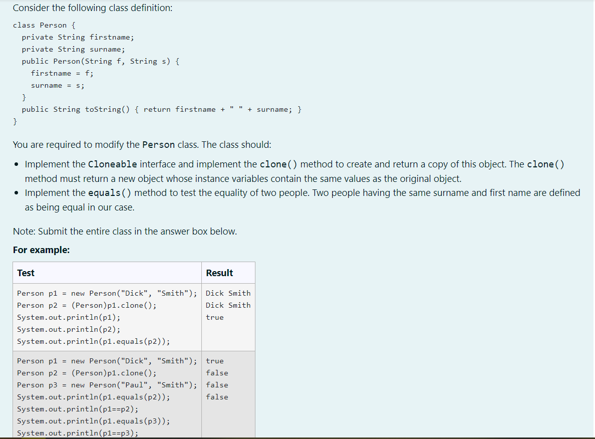 Solved Consider the following class definition: class Person | Chegg.com