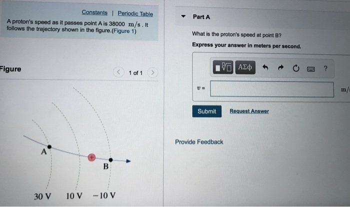 Solved Part A What is the proton's speed at point B? Express | Chegg.com