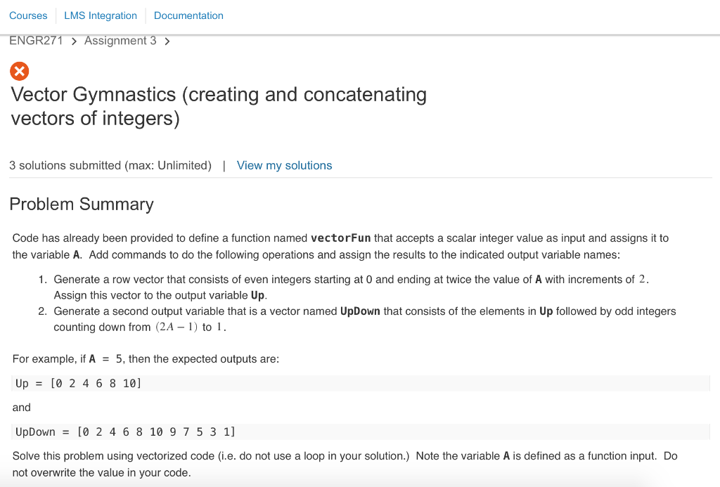 Solved Courses LMS Integration Documentation ENGR271 > | Chegg.com