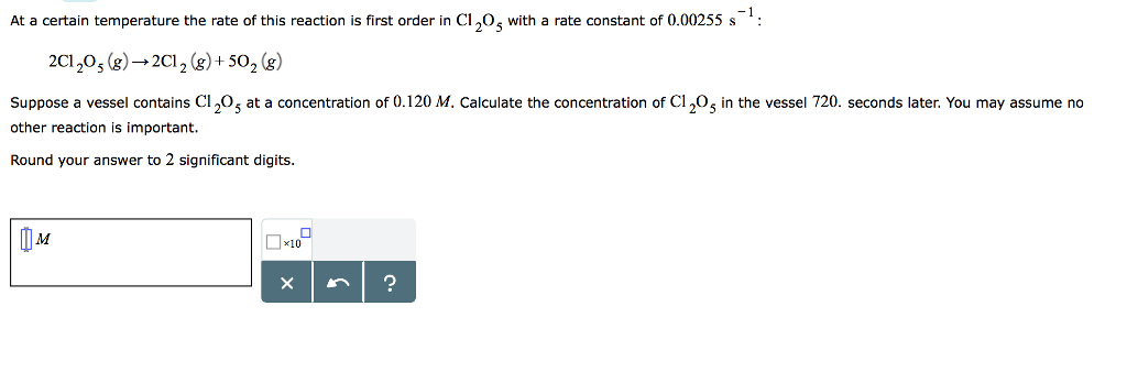 Solved At A Certain Temperature The Rate Of This Reaction Is