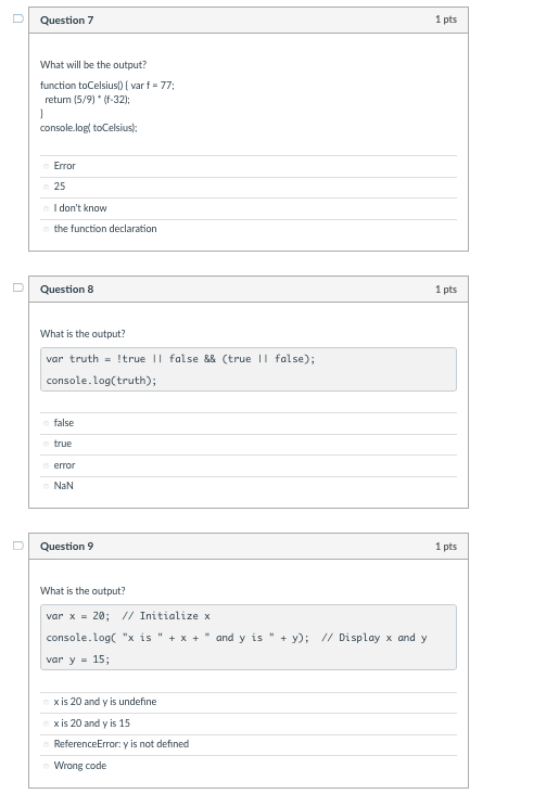 Solved Question 7 1 pts What will be the output? function | Chegg.com