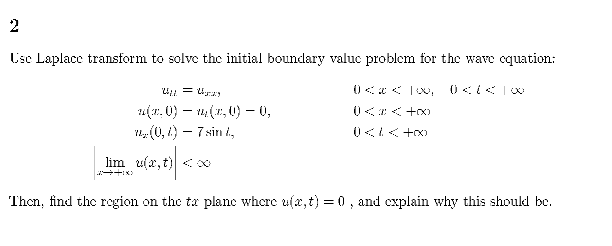 Solved Use Laplace transform to solve the initial boundary | Chegg.com