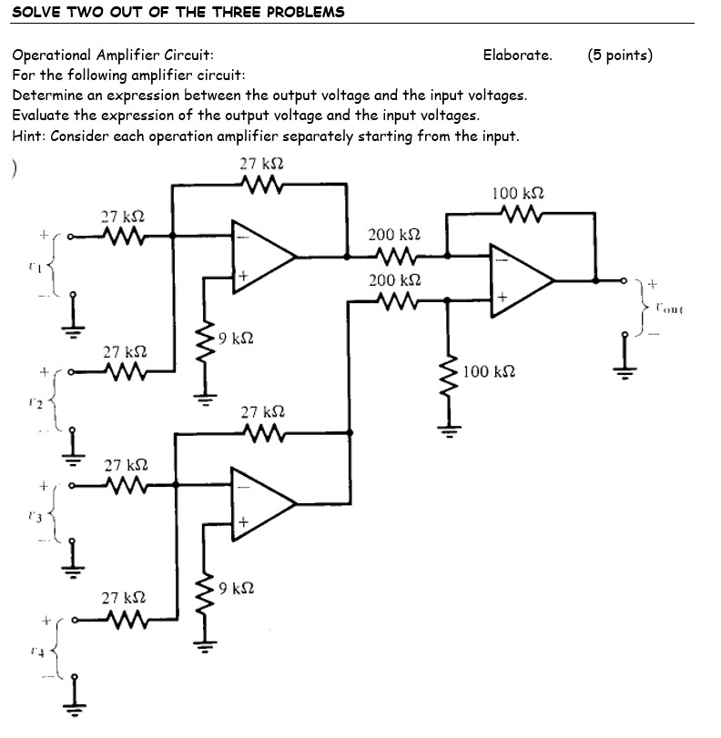 Solved Operational Amplifier Circuit: Elaborate. For the | Chegg.com