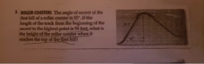Solved 3. ROLLER COASTERS The angle of ascent of the first | Chegg.com