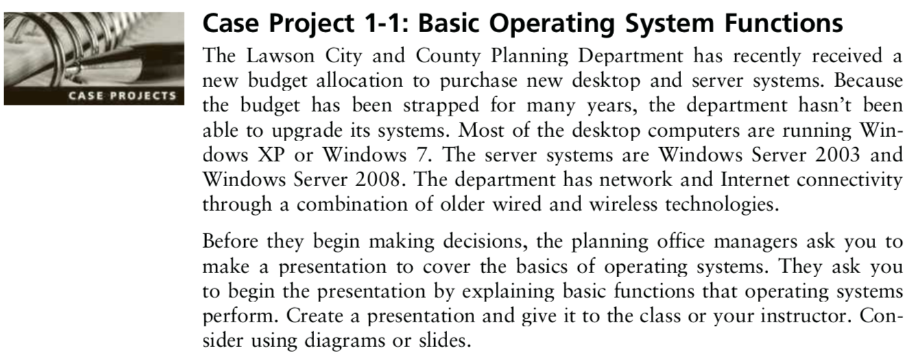 Solved Case Projects Case Project 1 1 Basic Operating