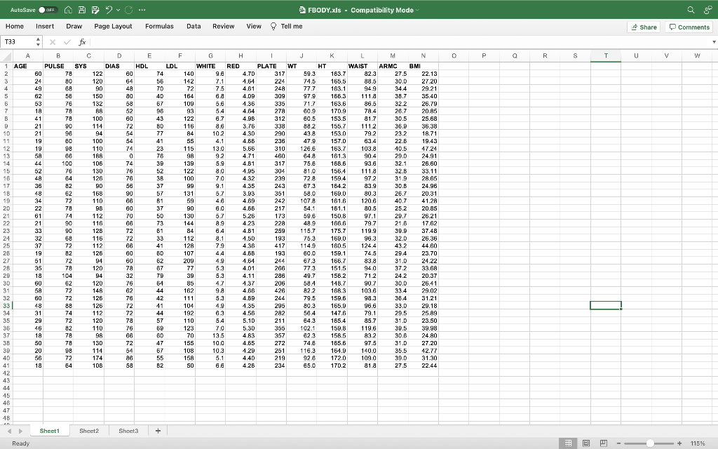 Solved AutoSave OF A B C ... AP FBODY.xls - Compatibility | Chegg.com