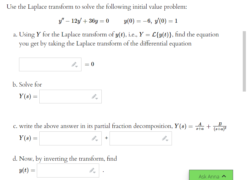 Solved Use the Laplace transform to solve the following | Chegg.com