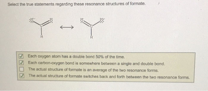 Solved Select the true statements regarding these resonance | Chegg.com