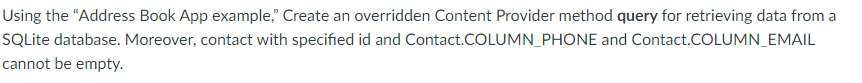 Solved Using the "Address Book App example." Create an | Chegg.com