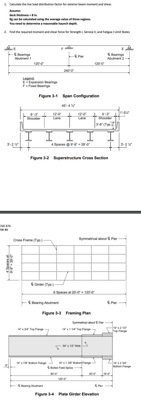 1. Calculate the live load distribution factor for | Chegg.com