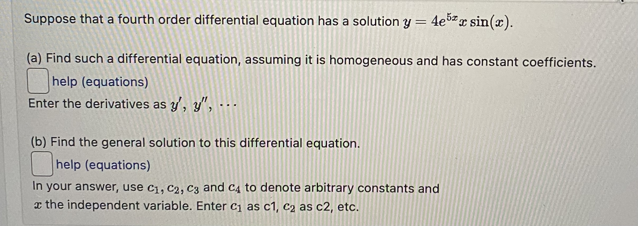 Solved Suppose that a fourth order differential equation has | Chegg.com