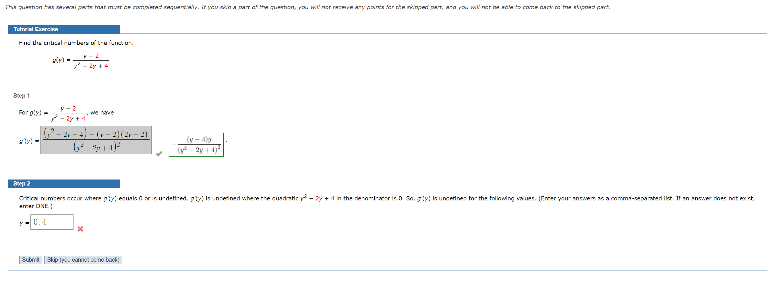 Solved Tutorial ExerciseFind the critical numbers of the | Chegg.com