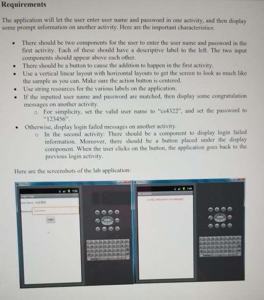 Solved Requirements The application will let the user enter | Chegg.com