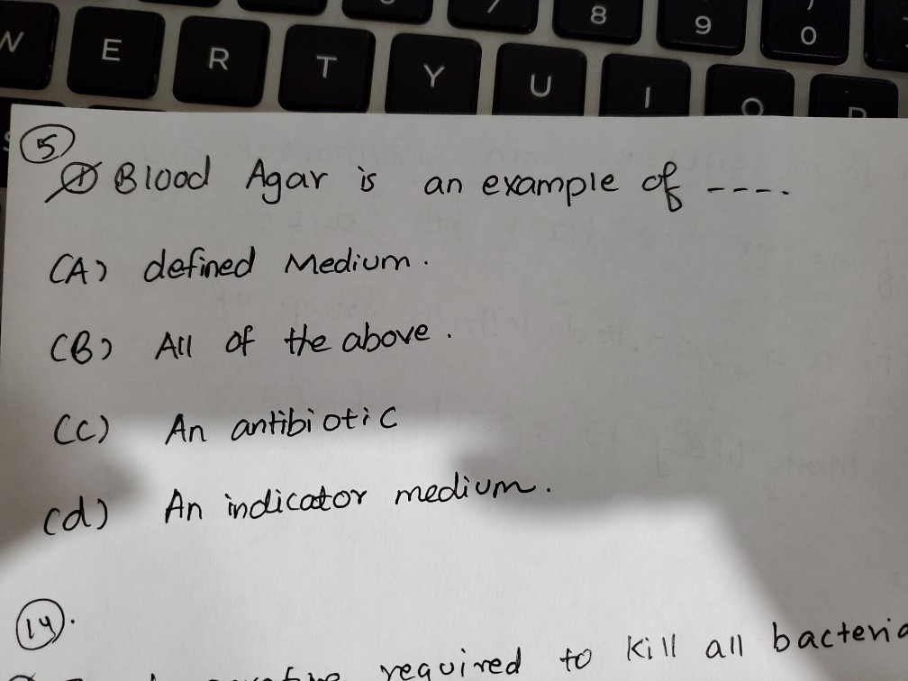 Solved E Blood Agar is an example of --- CA) defined Medium. | Chegg.com