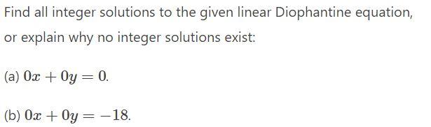 Solved Find all integer solutions to the given linear | Chegg.com
